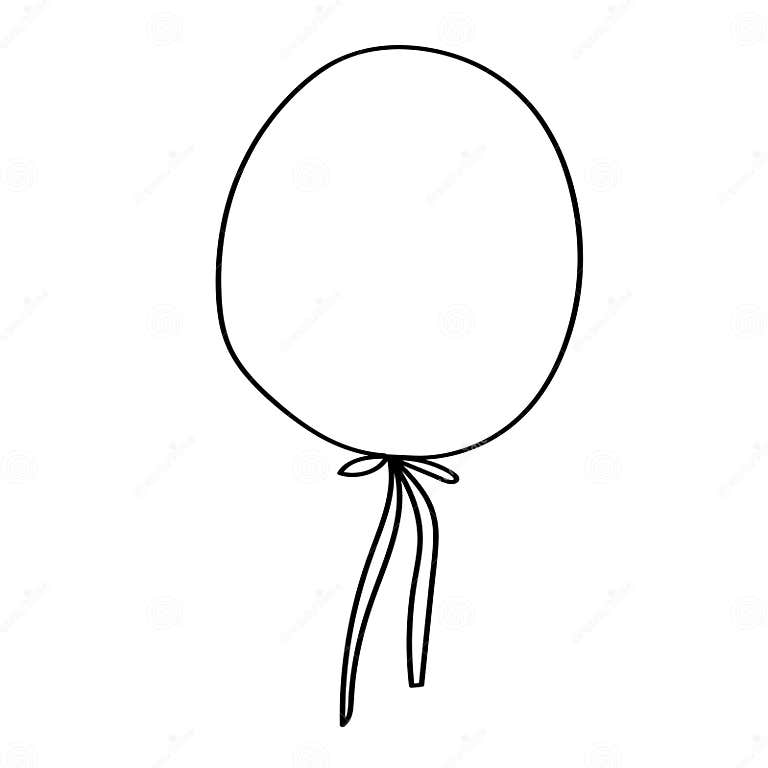 Balloon Line Drawing. Doodle Vector Illustration Stock Vector ...