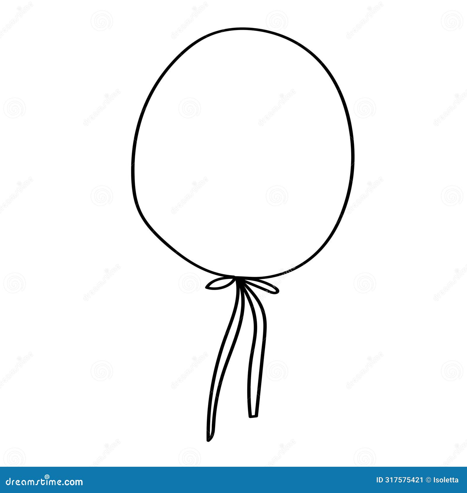 Balloon Line Drawing. Doodle Vector Illustration Stock Vector ...