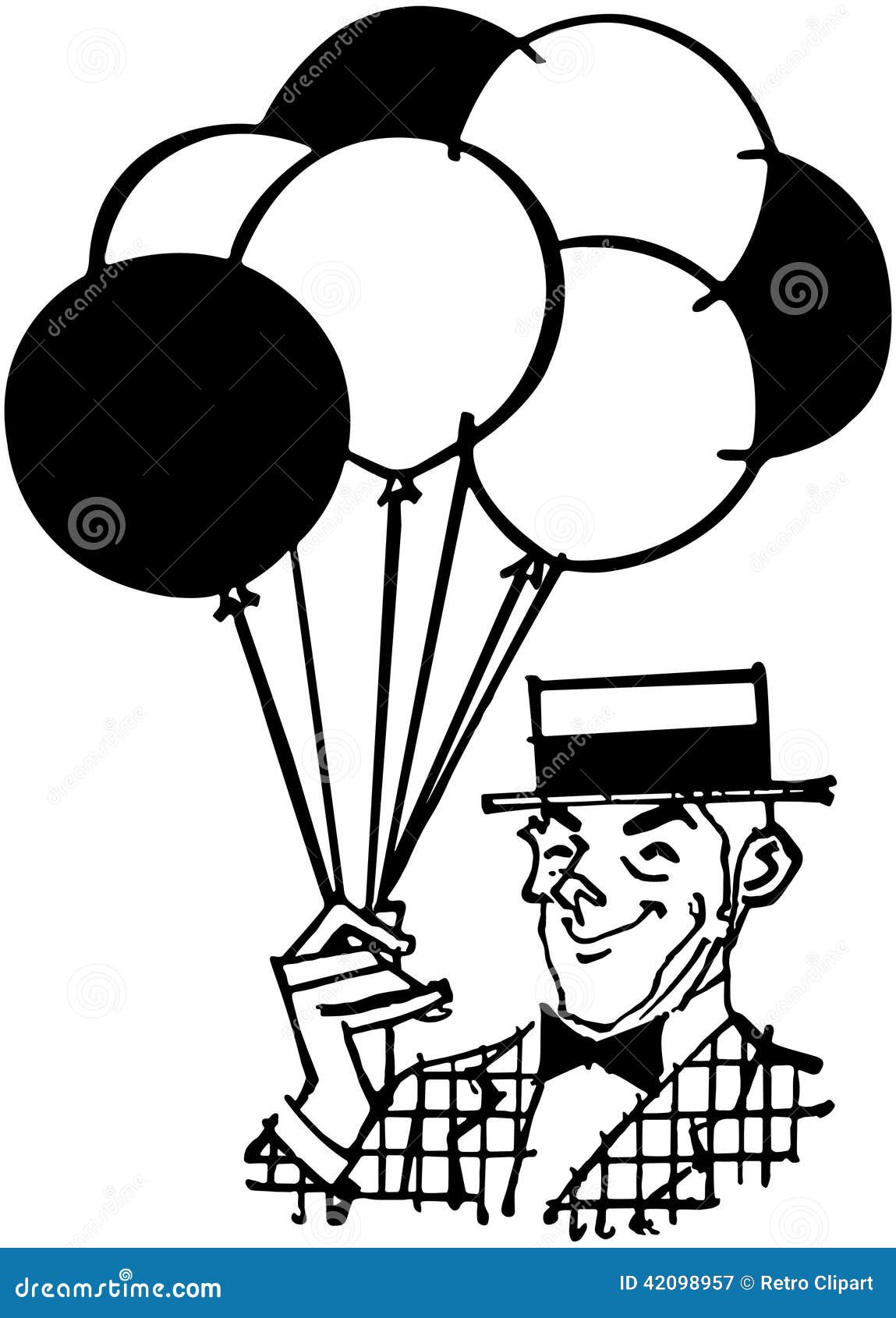 Balloon Man stock vector. Illustration of cartoons, nostalgia - 42098957