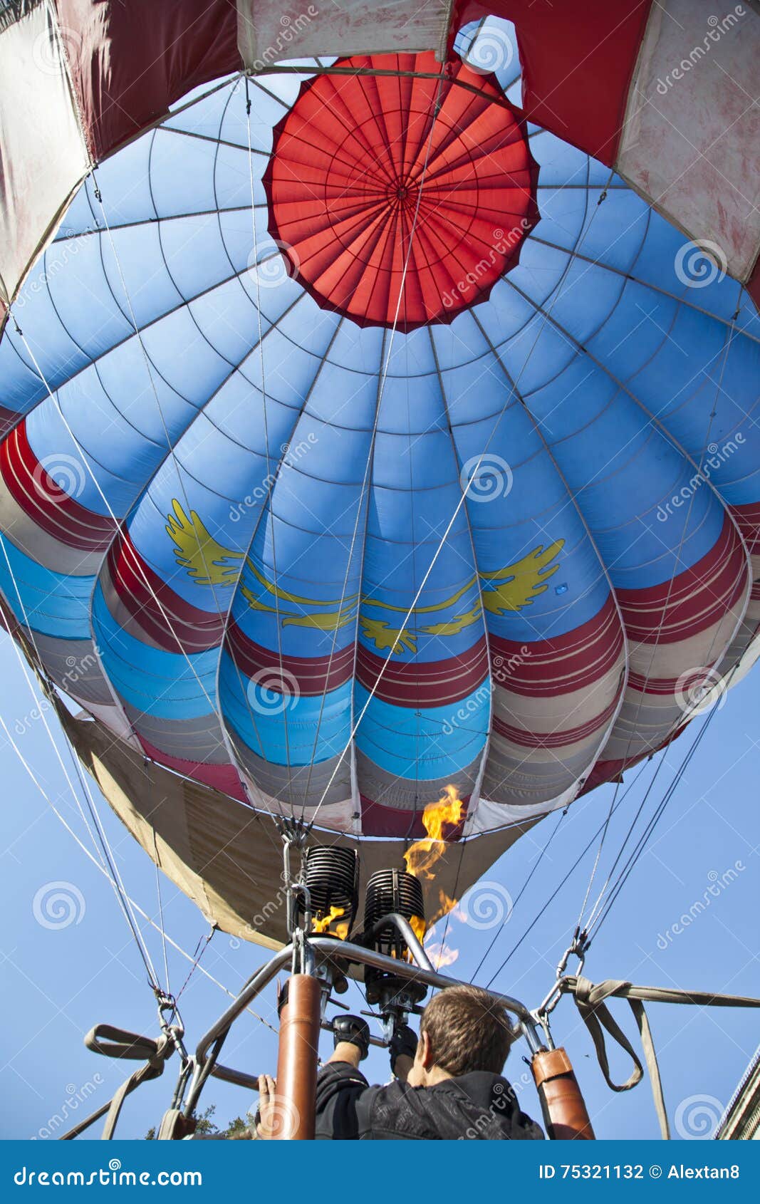 Balloon man sky vehicle stock photo. Image of nature - 75321132