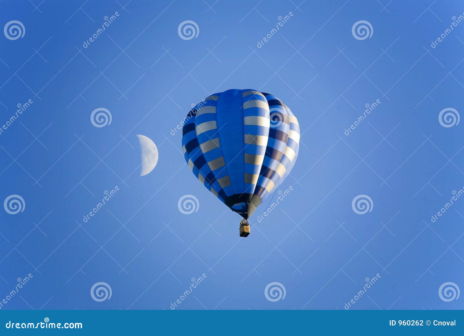 Balloon and Moon on the Blue Sky Stock Photo - Image of moon, flight ...