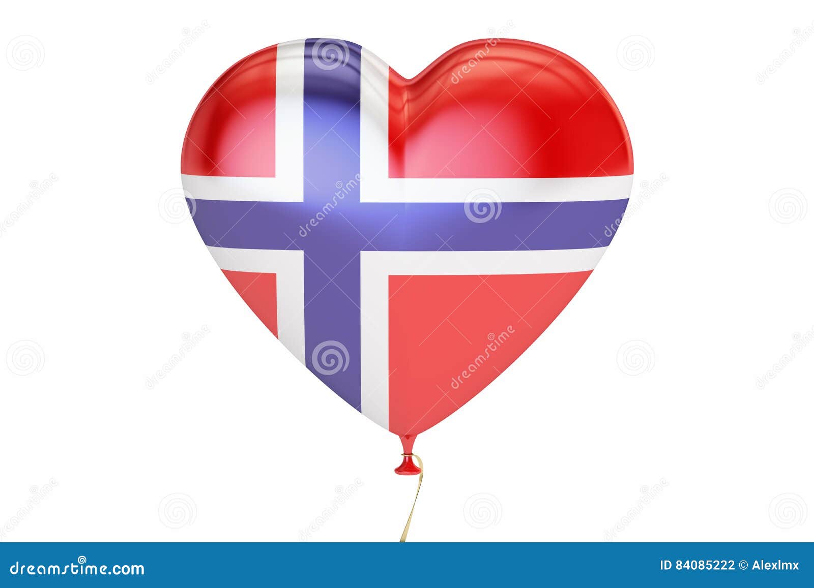 Balloon with Norway Flag in the Shape of Heart, 3D Rendering Stock ...