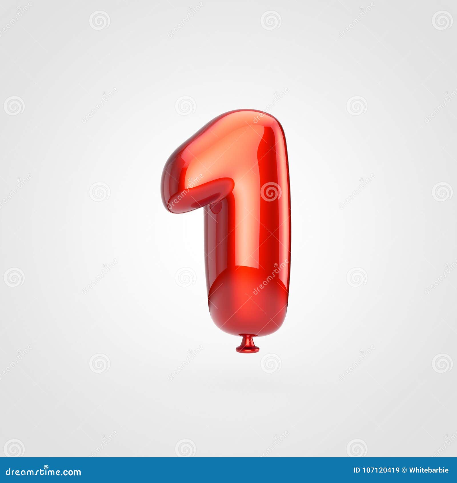 Glossy Red Balloon Number 1 Isolated on White Background. Stock ... Glossy Red Balloon Number 1 Isolated on White Background. Stock ...