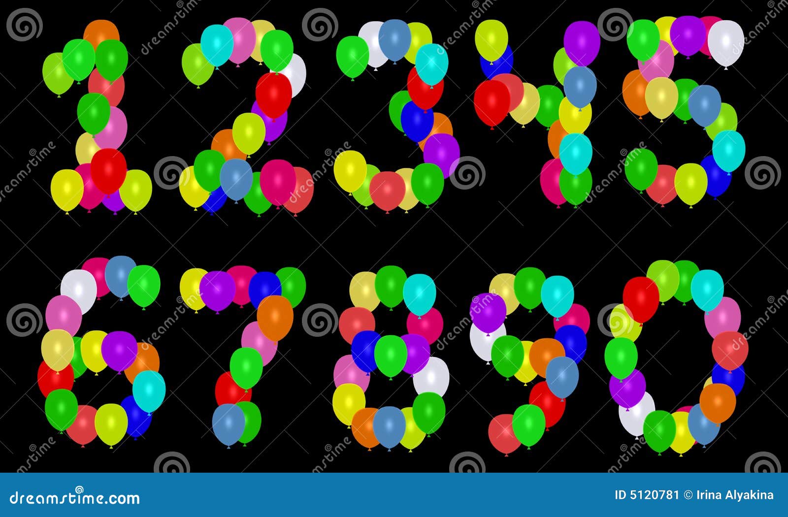 Balloon numbers stock illustration. Illustration of three - 5120781