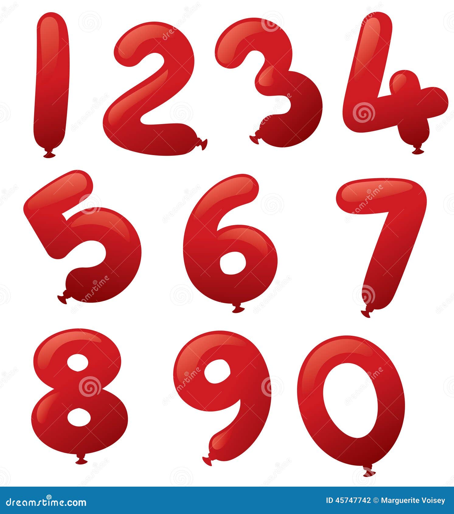 Balloon Numbers stock illustration. Illustration of font - 45747742