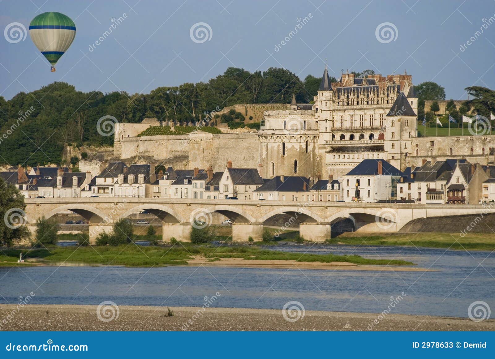 Balloon over Amboise City stock image. Image of majestic - 2978633