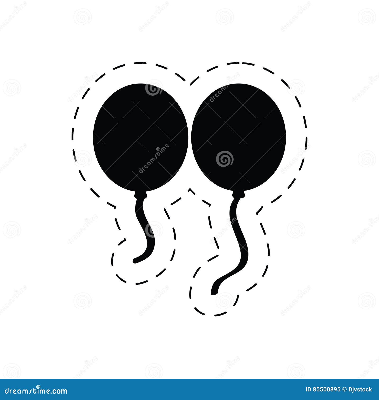 Balloon Party Decorative Element Pictogram Stock Illustration ...