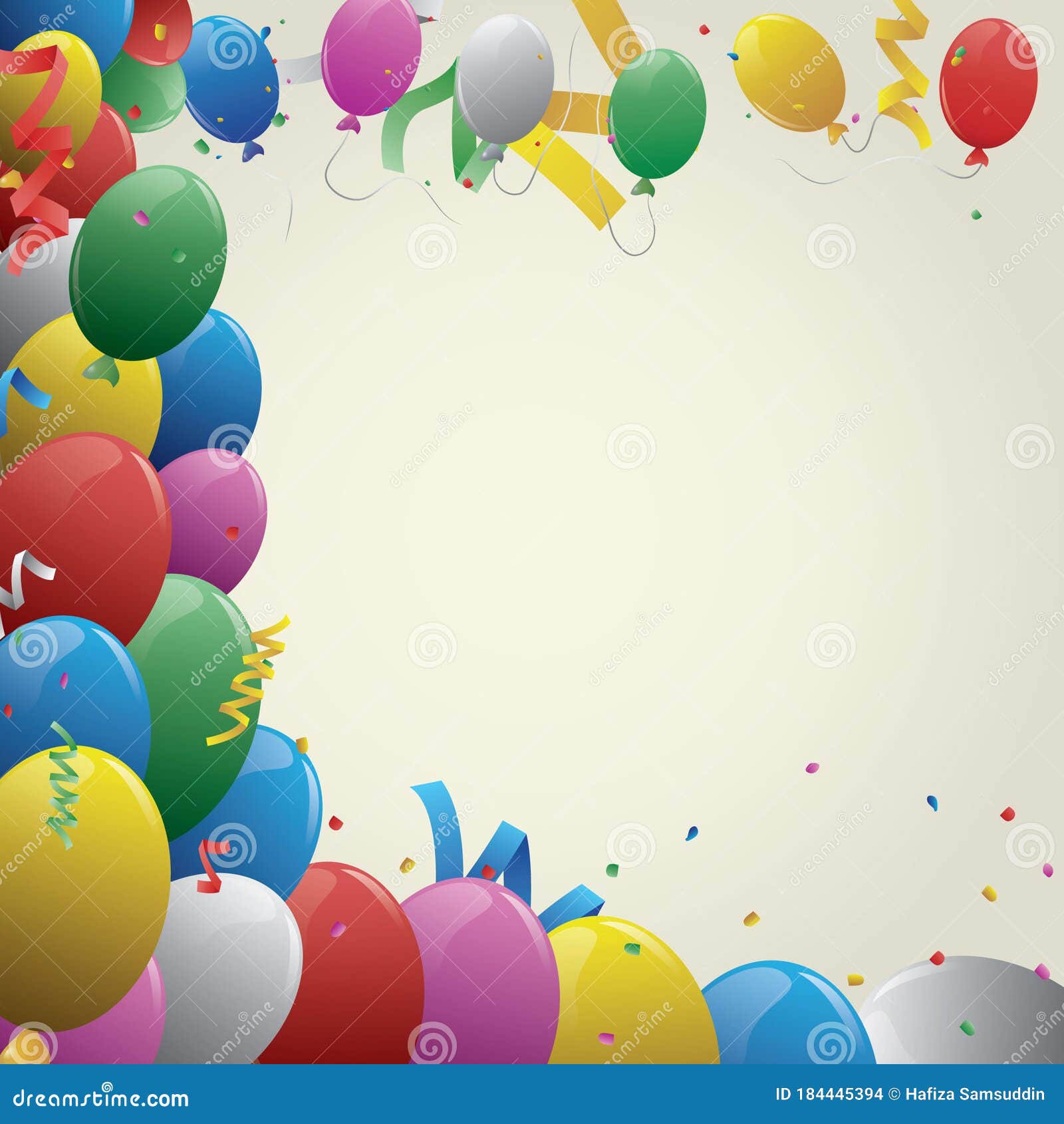 Balloon Party Layout. Vector Illustration Decorative Background Design ...