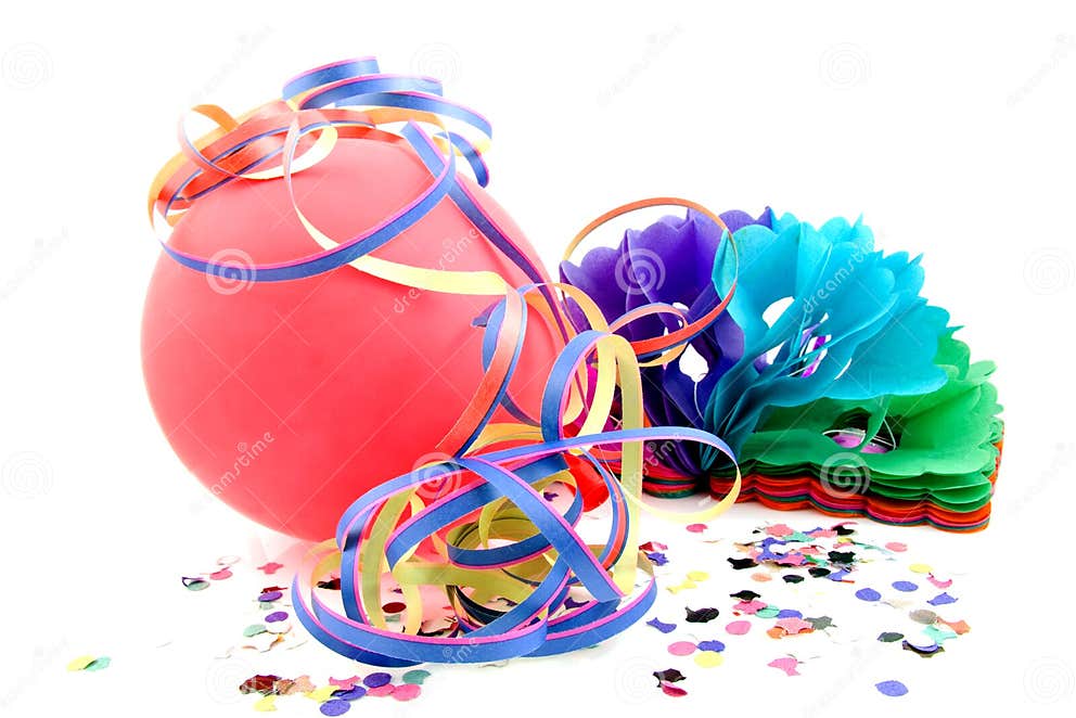Balloon and Party Streamers Stock Image - Image of party, fiesta: 11026421