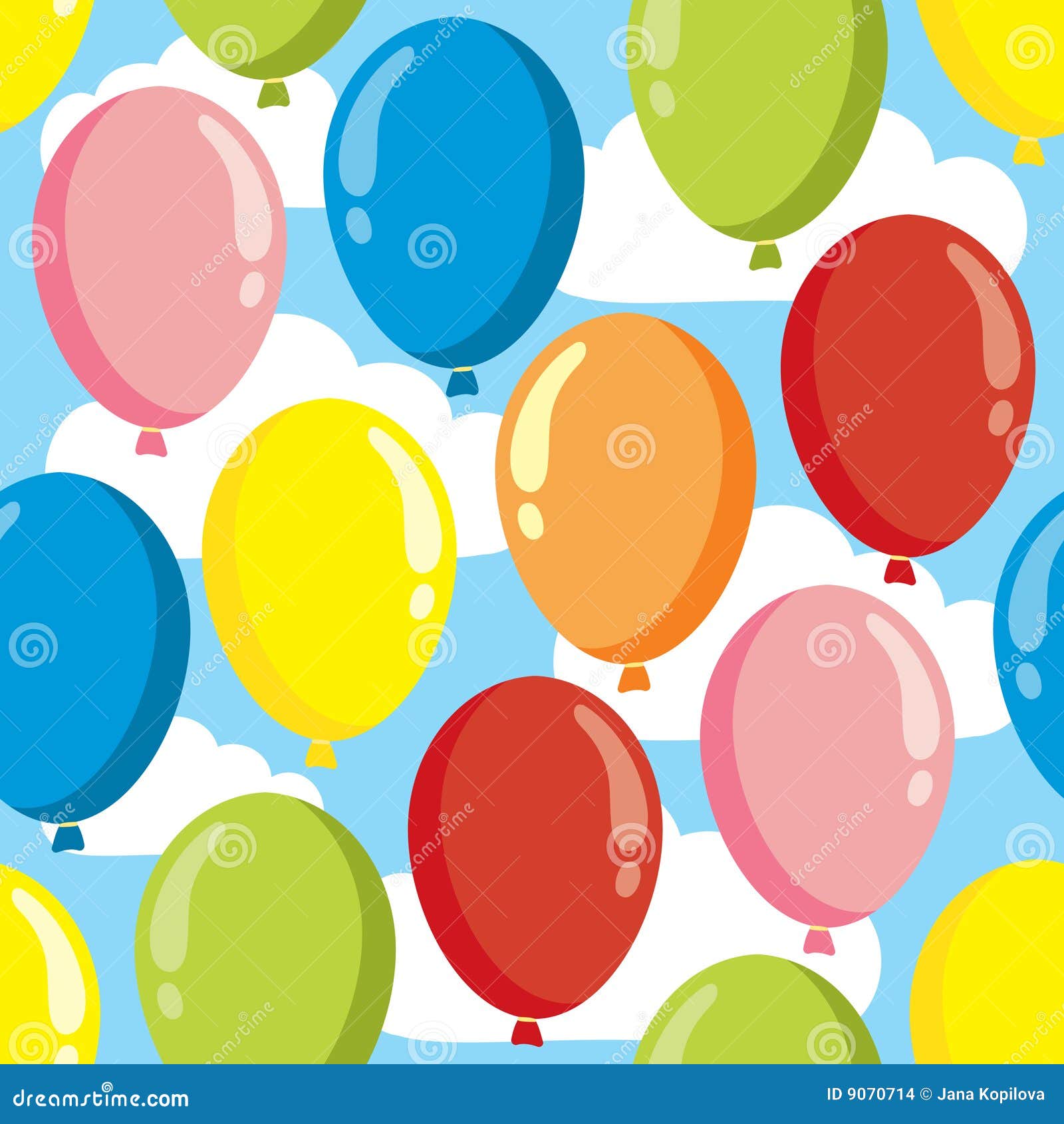 Balloon pattern stock vector. Illustration of shiny, tile - 9070714