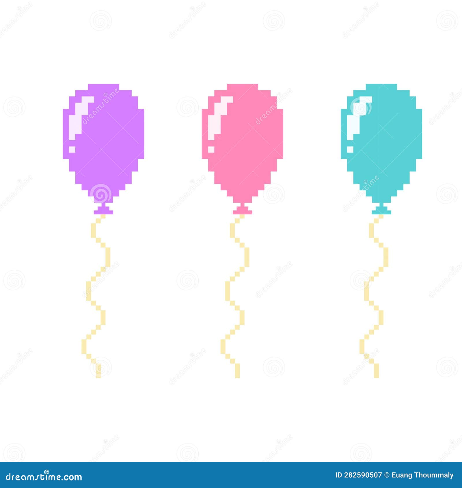 Hot Air Balloon In 8 Bit Pixel Art Cartoon Vector | CartoonDealer.com ...