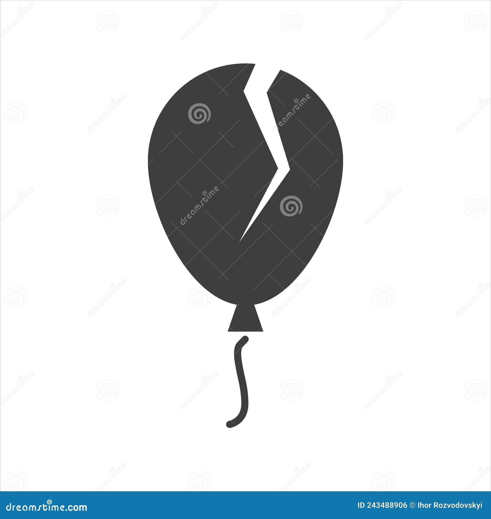 Burst Balloon Icon on White Background. EPS 10 Stock Vector ...