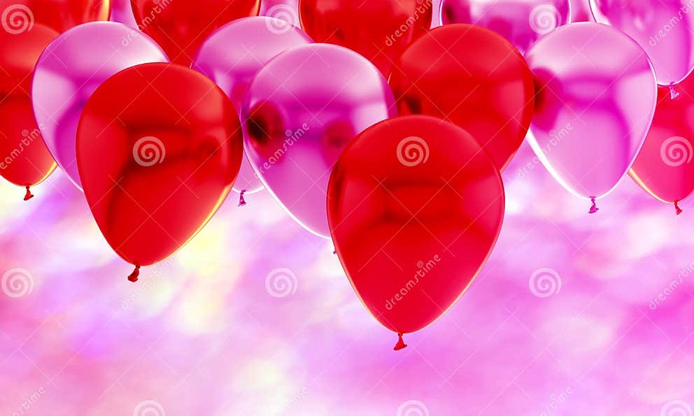 Balloon Purple Red Pink Birthday Background Party Stock Image Image