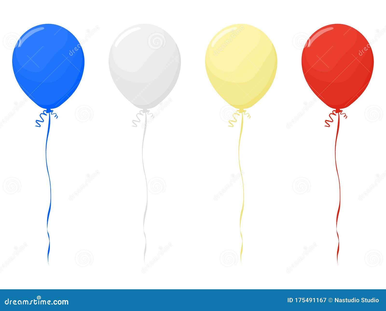 Balloon Red, White, Gold, Blue on a Transparent Background Stock Vector ...