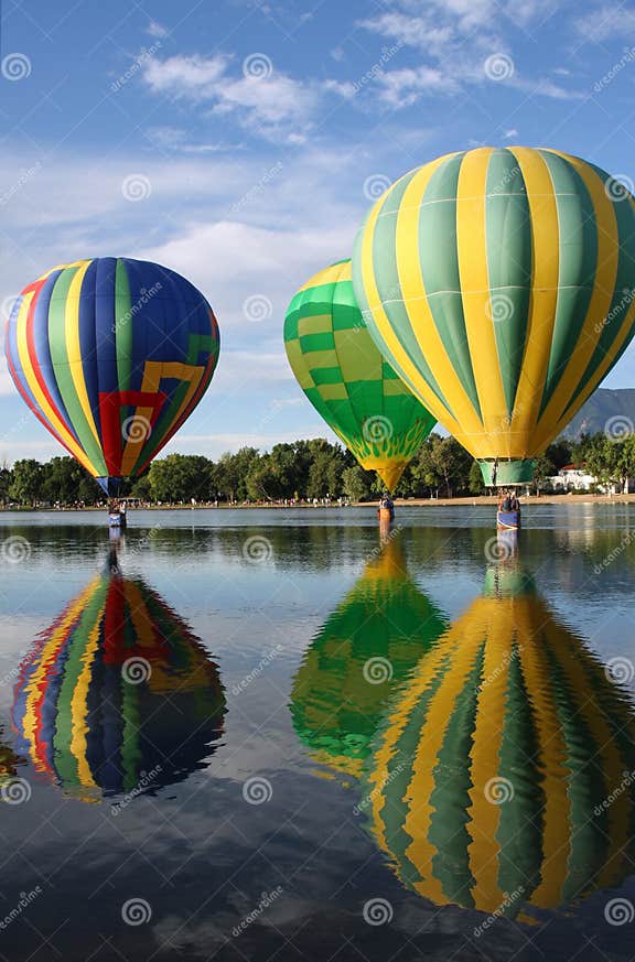 Balloon reflection stock photo. Image of festival, lake - 6314906