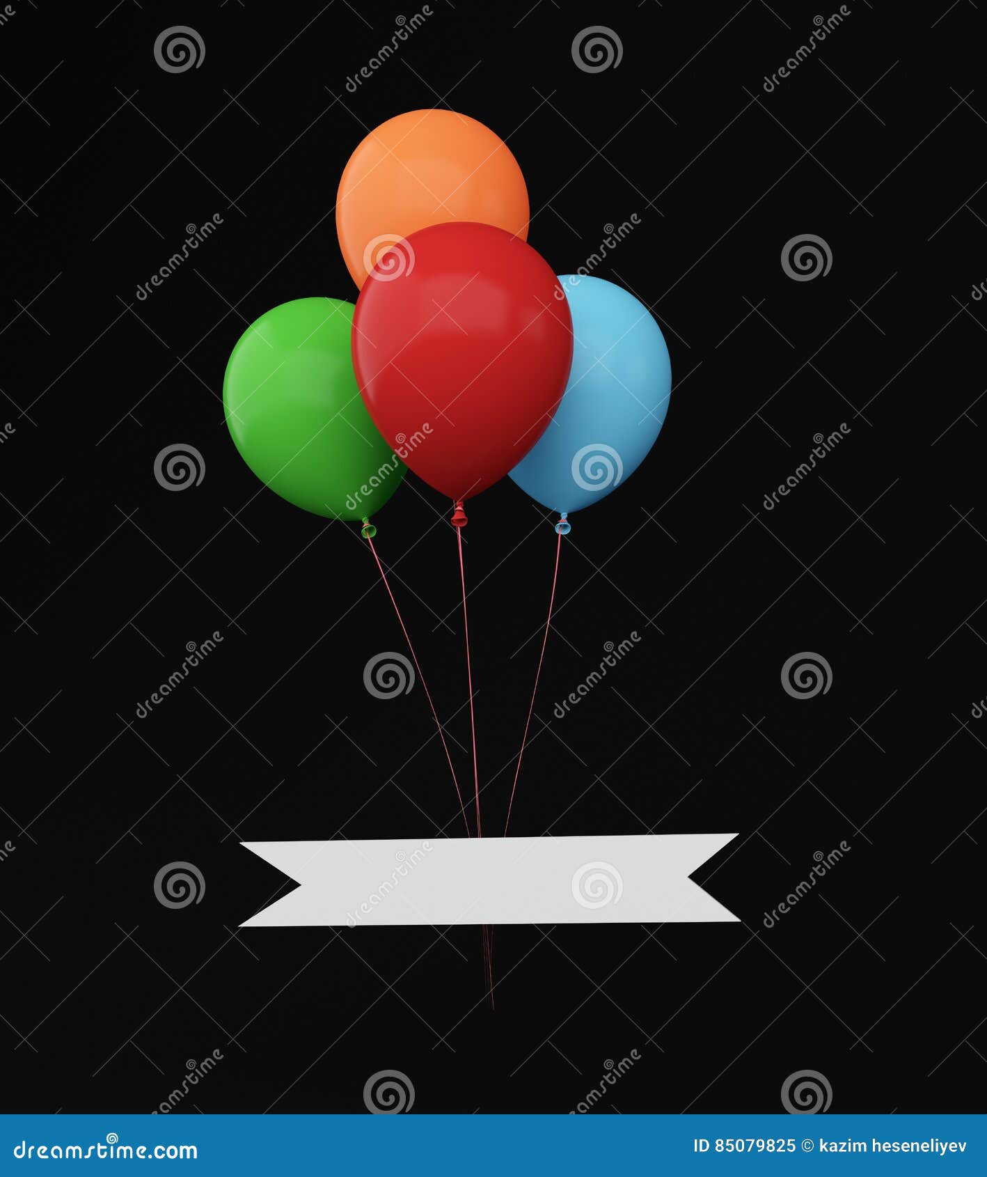 Balloon with ribbon stock illustration. Illustration of greeting - 85079825