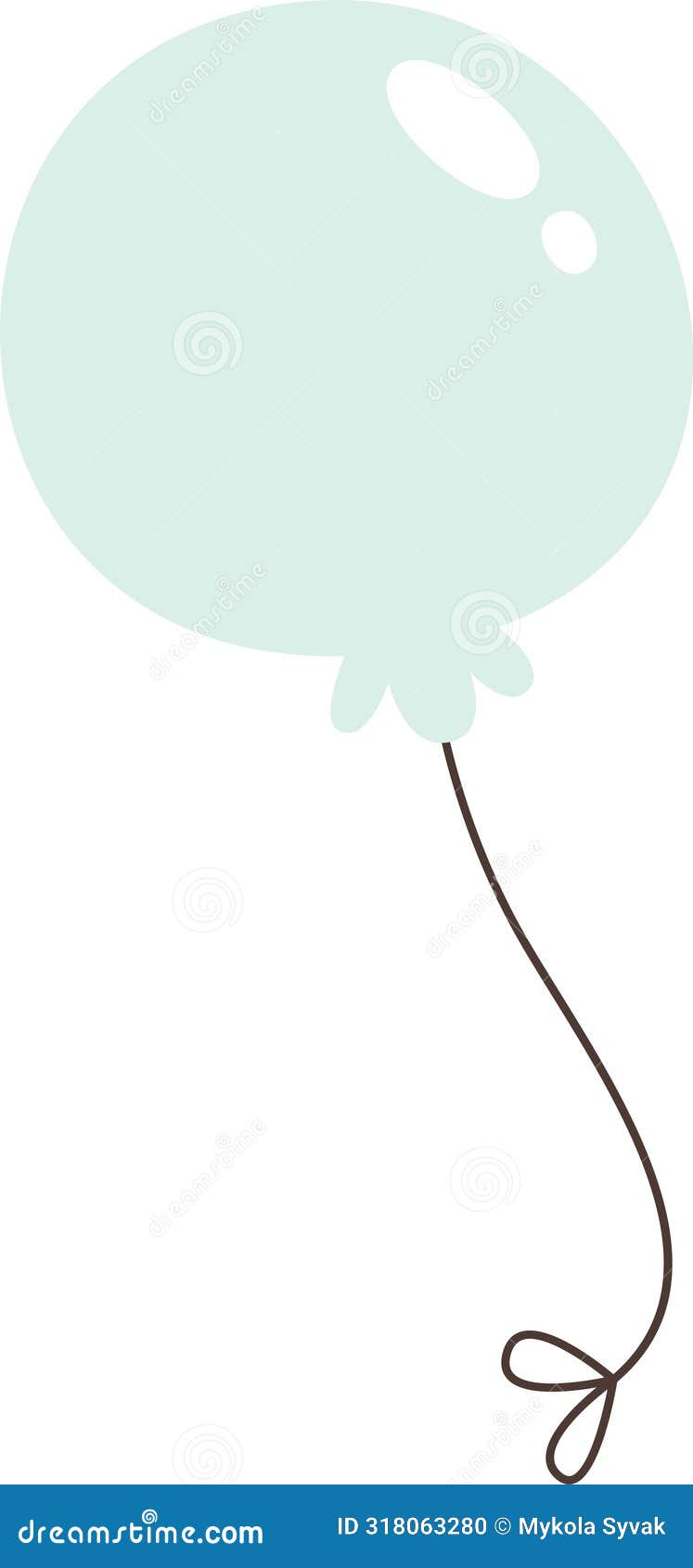 Balloon on Rope stock vector. Illustration of isolated - 318063280