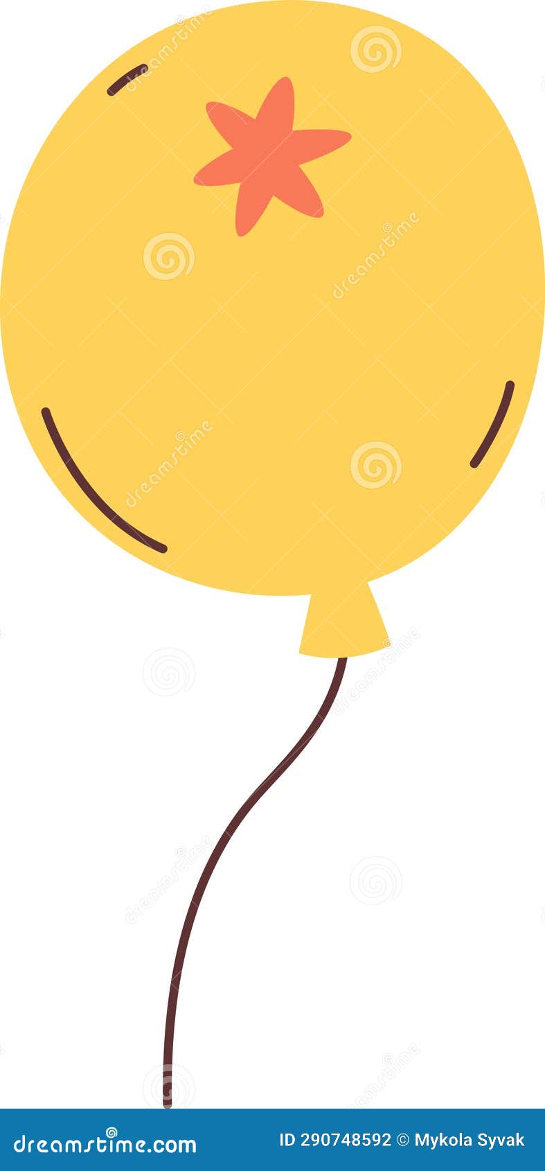Balloon on Rope stock illustration. Illustration of isolated - 290748592