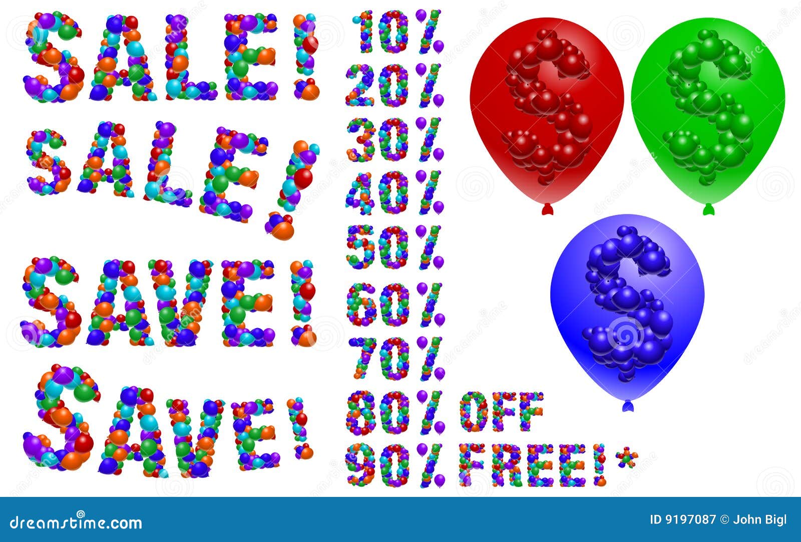 Balloon sales stock vector. Illustration of store, vector - 9197087