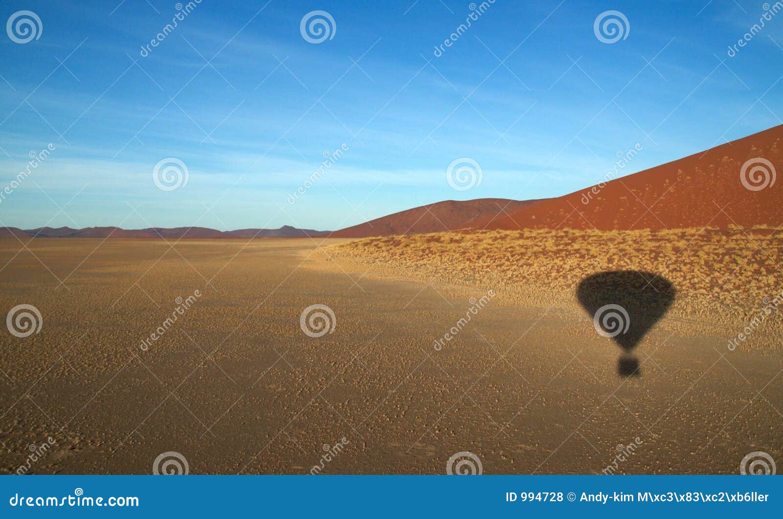 Balloon Shadow Over Namib Dunes Stock Photo - Image of flat, landscape ...