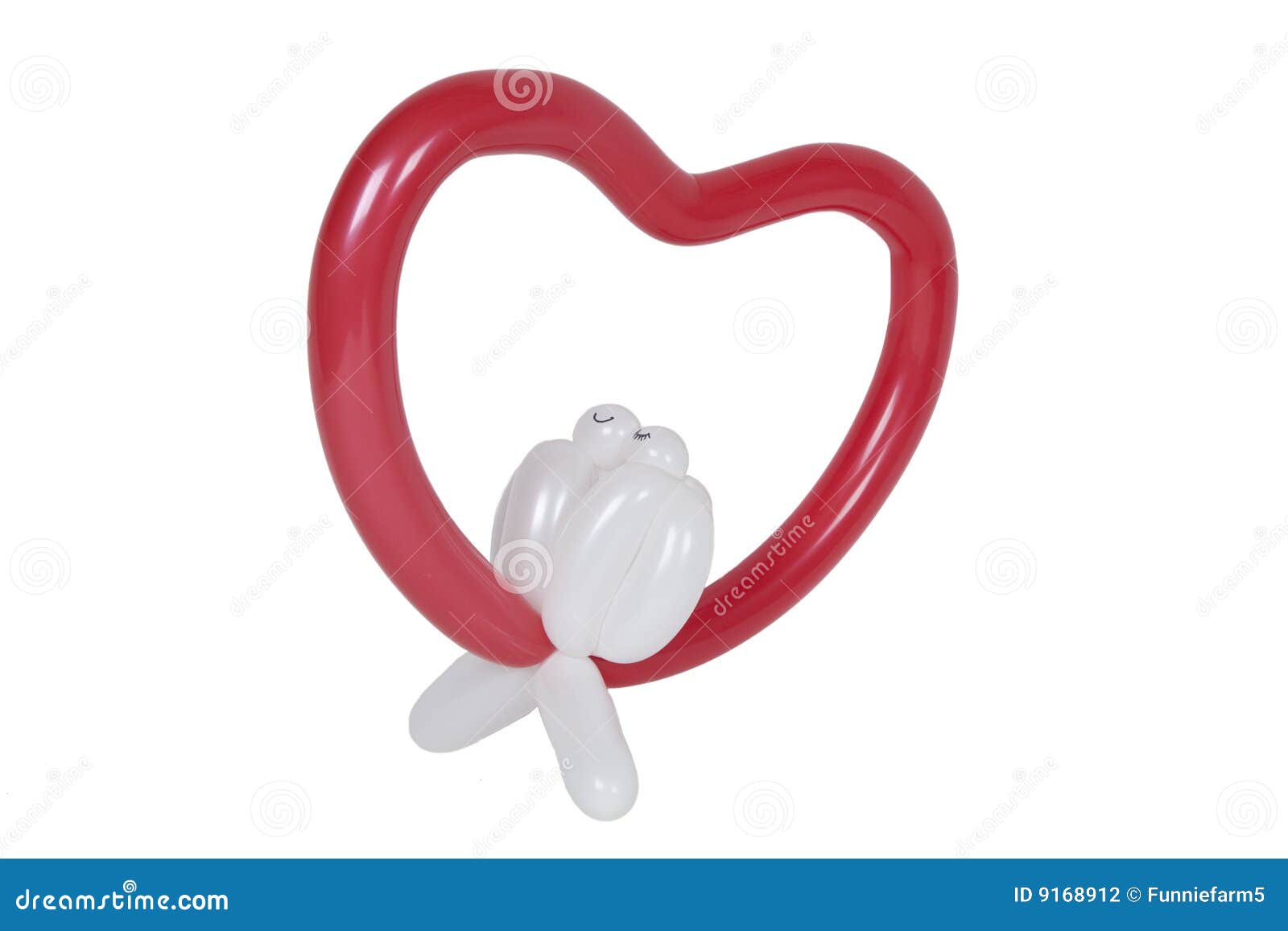 Balloon Shaped Like Heart with Love Birds Stock Photo - Image of craft ...