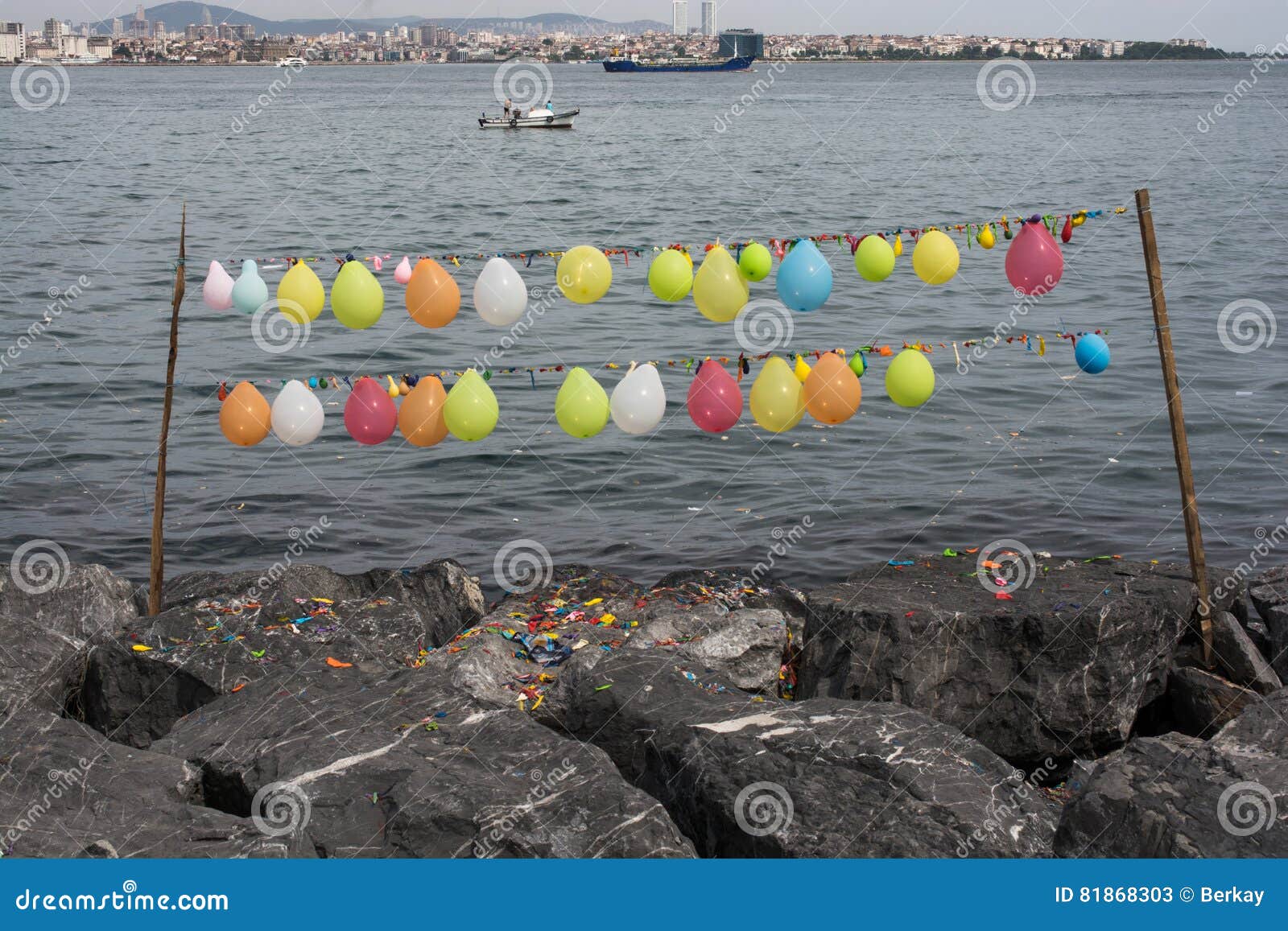 Balloon Shooting Game with Balloons Tied on String Stock Image - Image ...