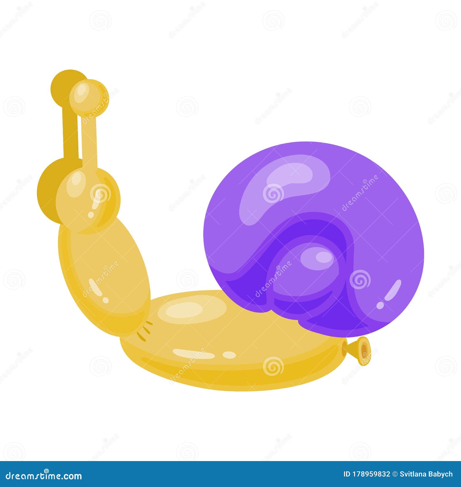 Balloon Snail Vector Icon.Cartoon Vector Icon Isolated on White ...