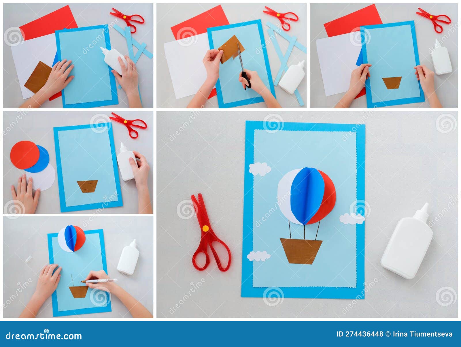 Balloon Step by Step Instructions from Colored Paper. Stock Photo - Image of balloon, children ...