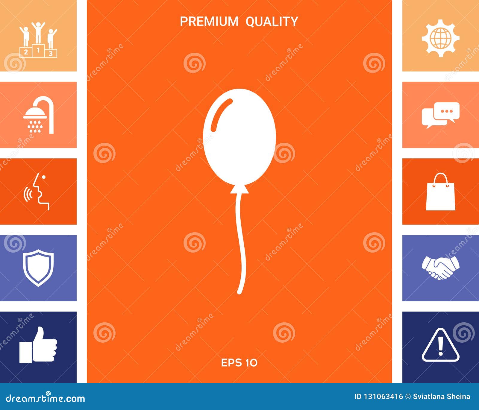 Balloon symbol icon stock vector. Illustration of cartoon - 131063416