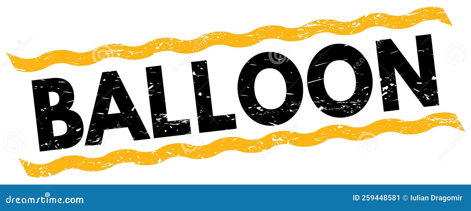 BALLOON Text on Yellow-black Lines Stamp Sign Stock Illustration ...
