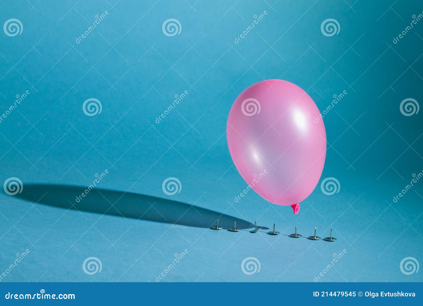 The Balloon is about To Burst from the Sharp Button Stock Image - Image ...