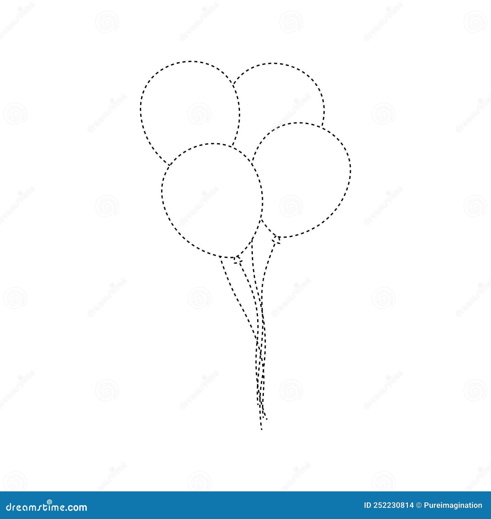 Balloon Tracing Worksheet for Kids Stock Vector - Illustration of dots ...