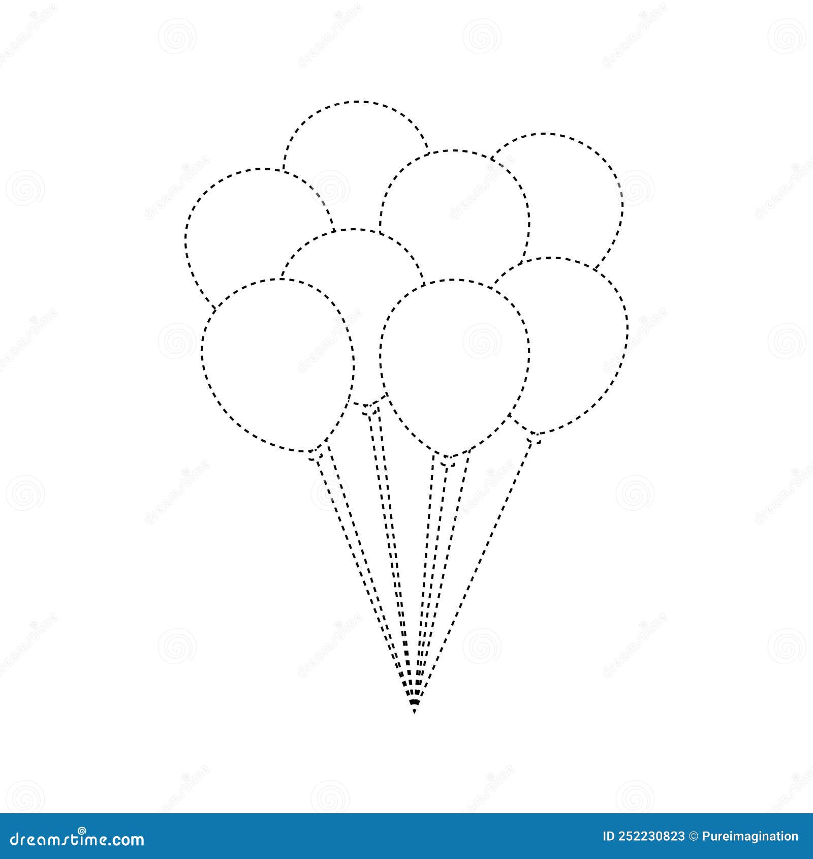 Balloon Tracing Worksheet for Kids Stock Vector - Illustration of ...