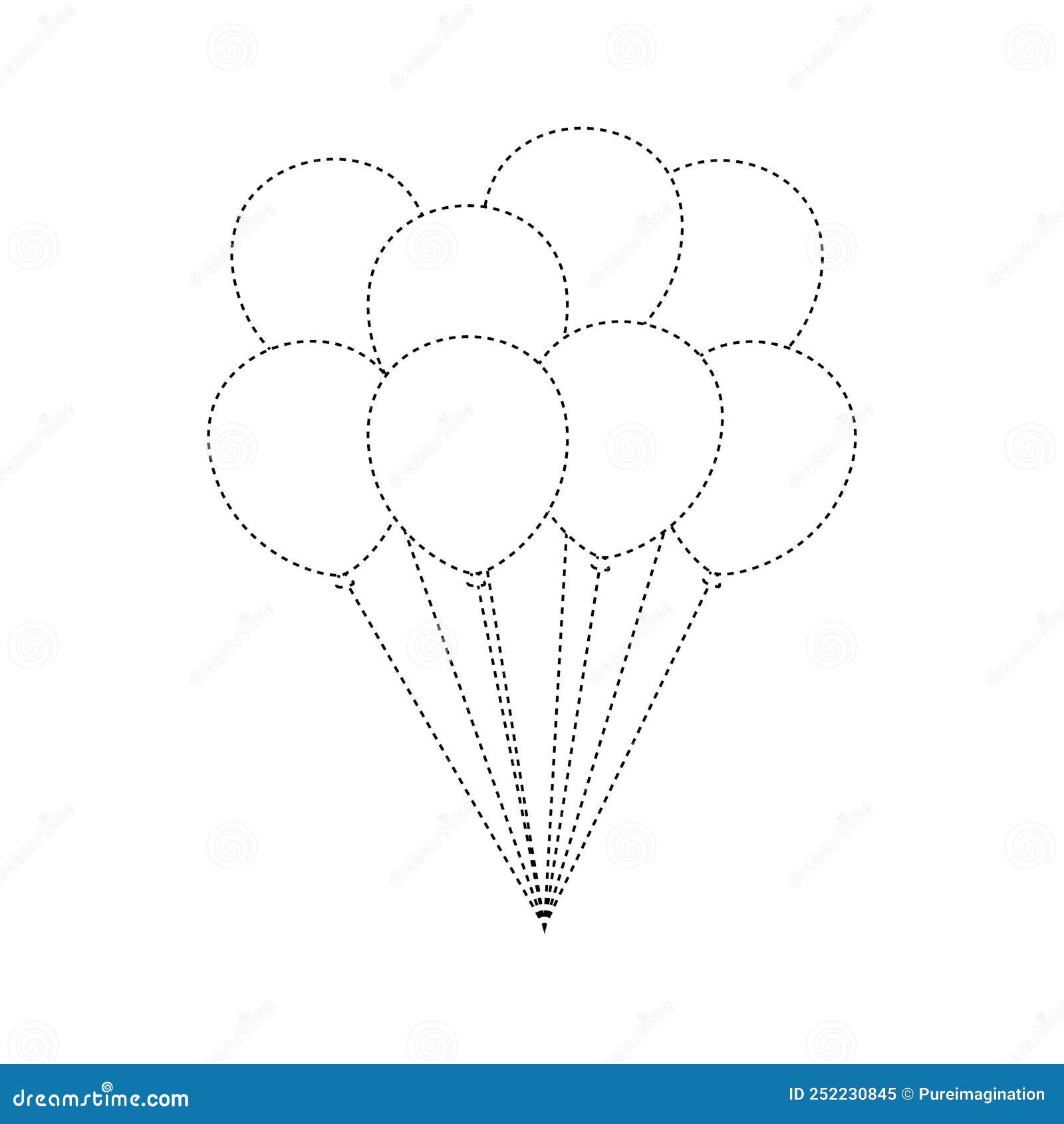 Balloon Tracing Worksheet for Kids Stock Vector - Illustration of ...