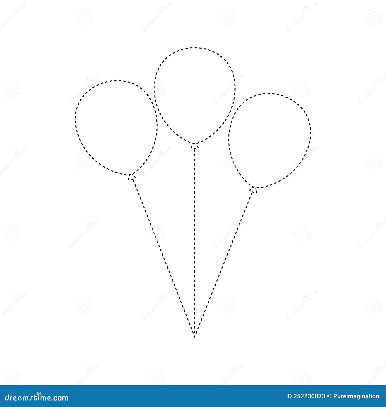 Balloon Tracing Worksheet for Kids Stock Vector - Illustration of help ...