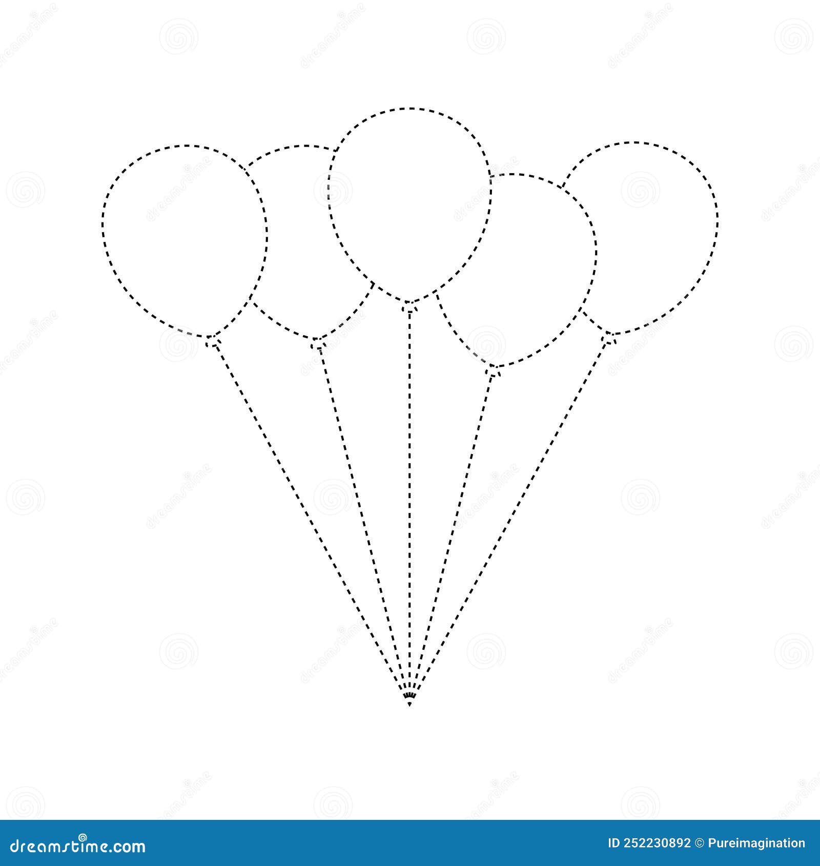 Balloon Tracing Worksheet for Kids Stock Vector - Illustration of ...