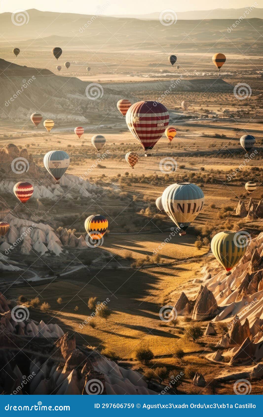 Balloon Trips Over Cappadocia in Central Turkey. Stock Image - Image of ...