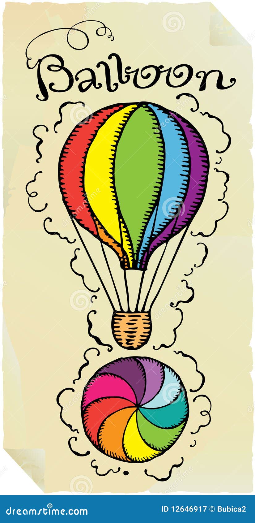 Balloon with typography stock vector. Illustration of landing - 12646917