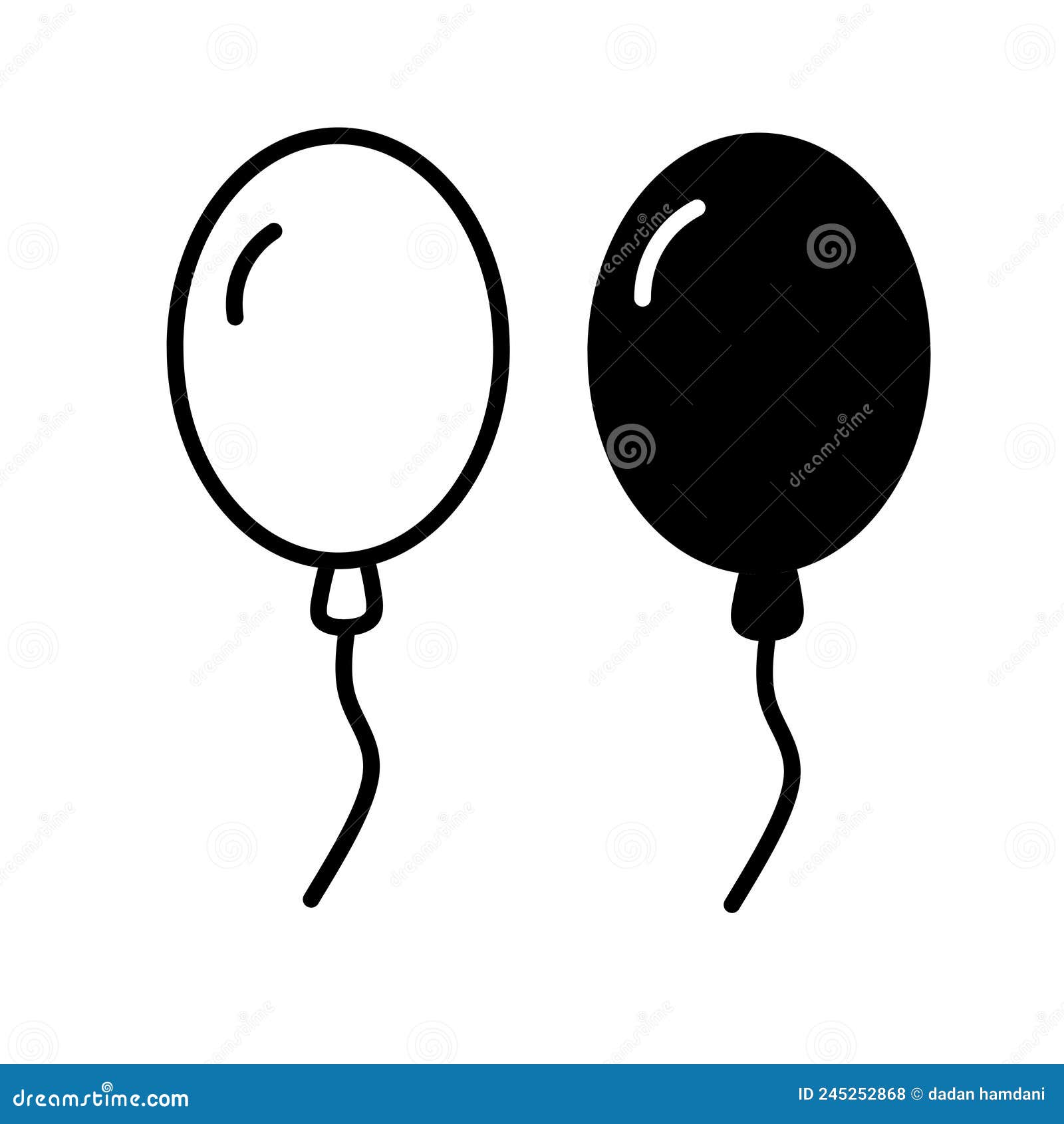 Balloon Vector with Simple Design Stock Vector - Illustration of ...