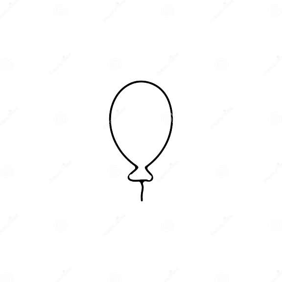 Balloon Thin Line Icon. Party Balloon Linear Icon Stock Vector ...