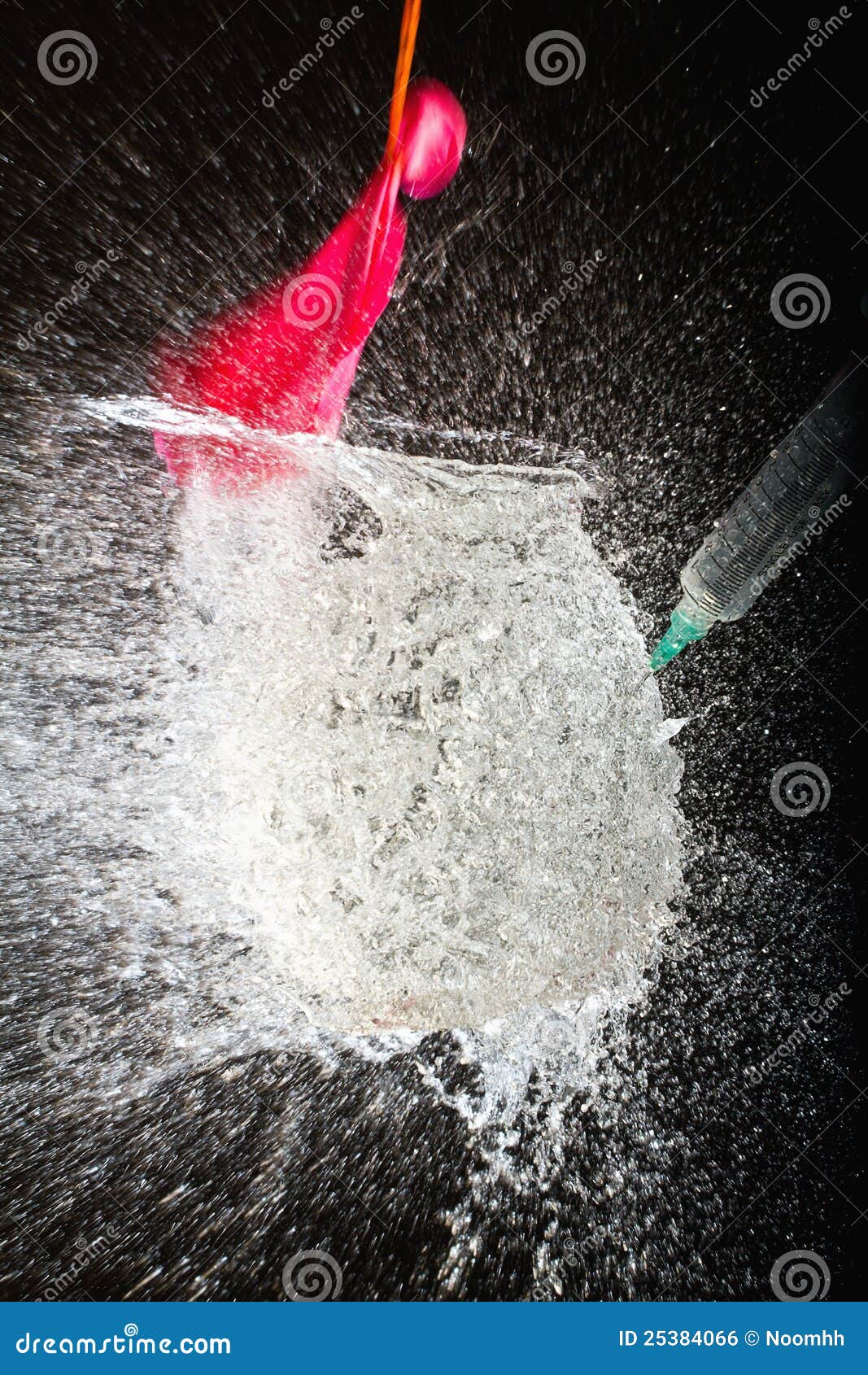 Balloon with Water Bursting Stock Photo - Image of action, dart: 25384066
