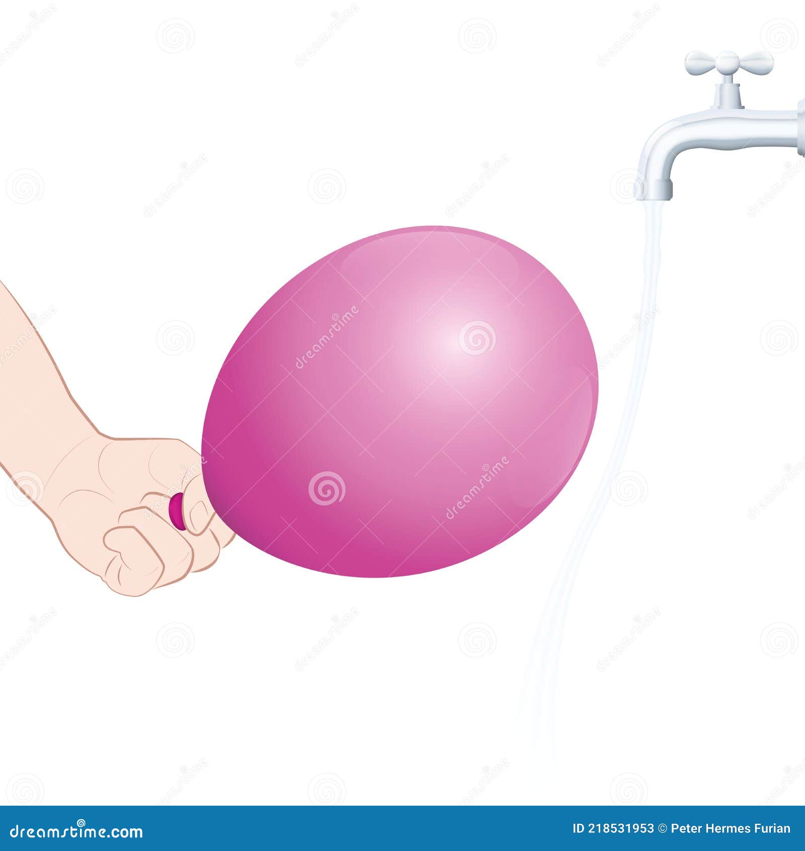 Balloon Water Stream Bending Water Static Charged Attracted Stock ...