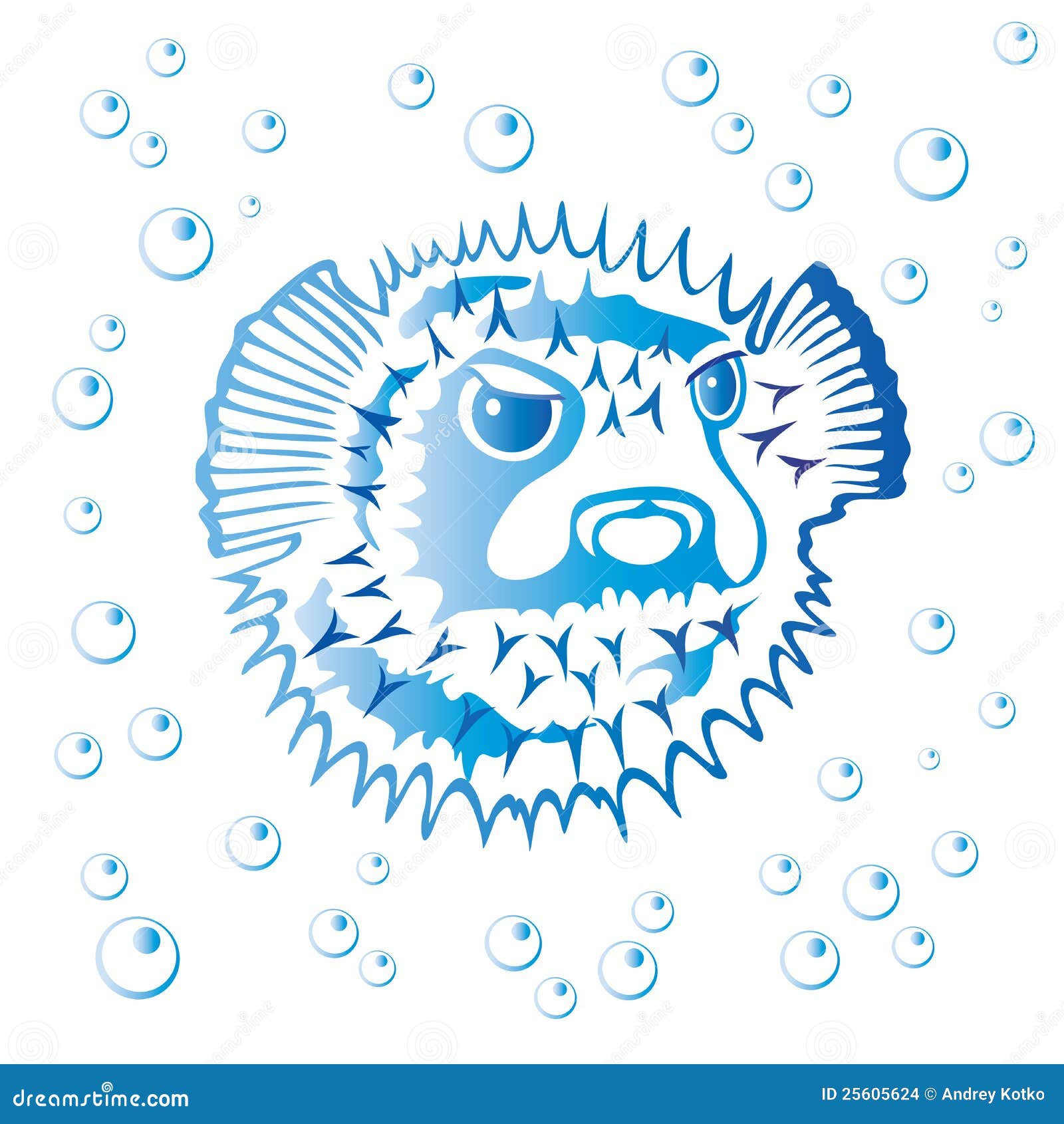 Balloonfish stock vector. Illustration of drawing, aquarium - 25605624