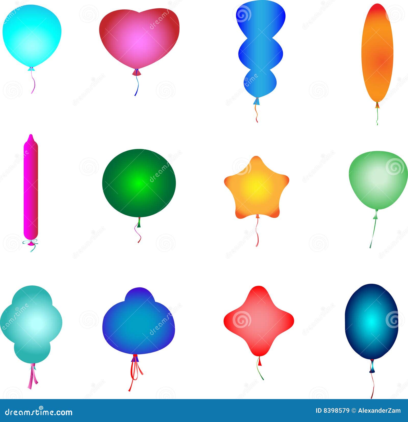 Balloons stock vector. Illustration of sign, icons, stylized - 8398579