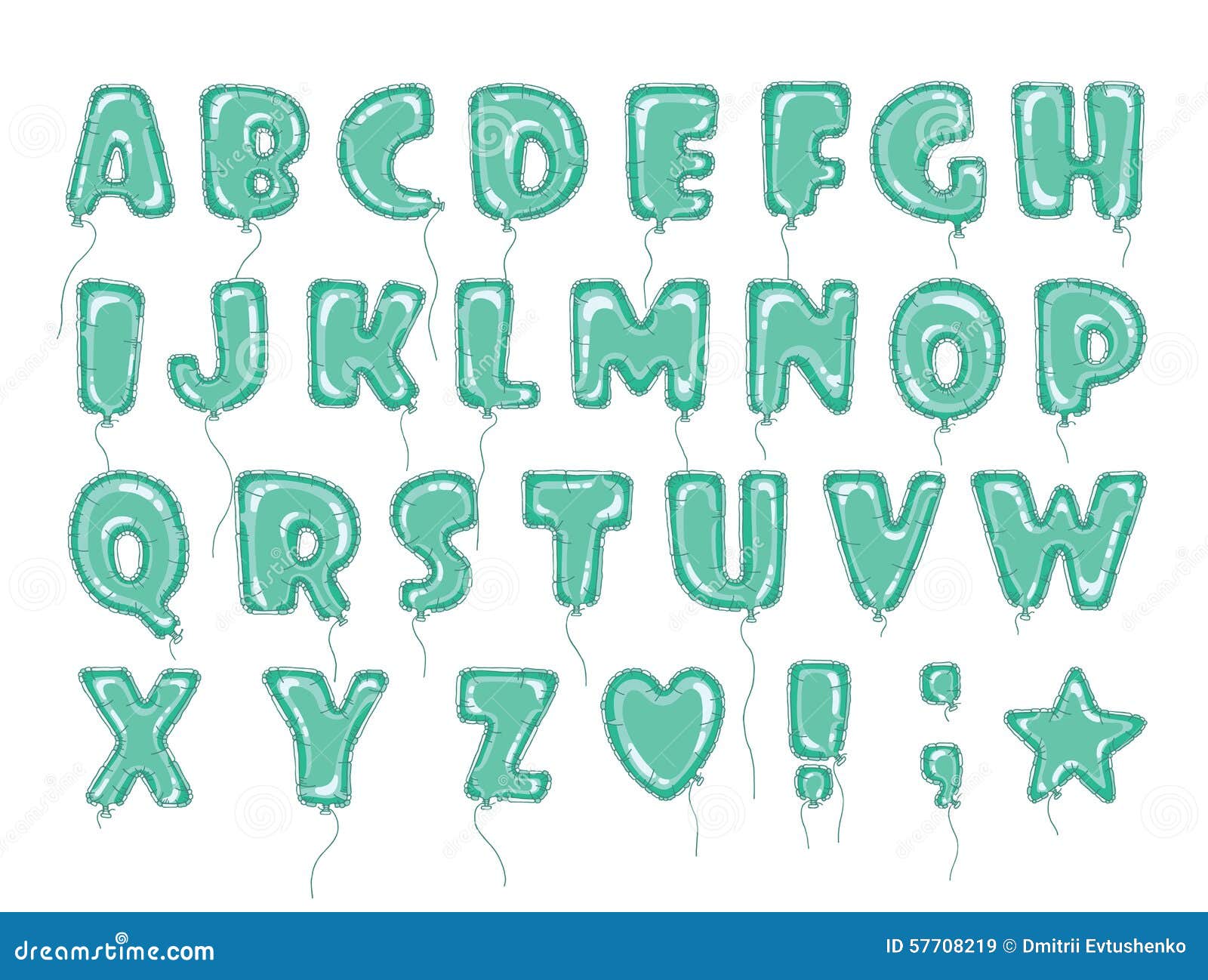 Balloons abc green stock illustration. Illustration of star - 57708219