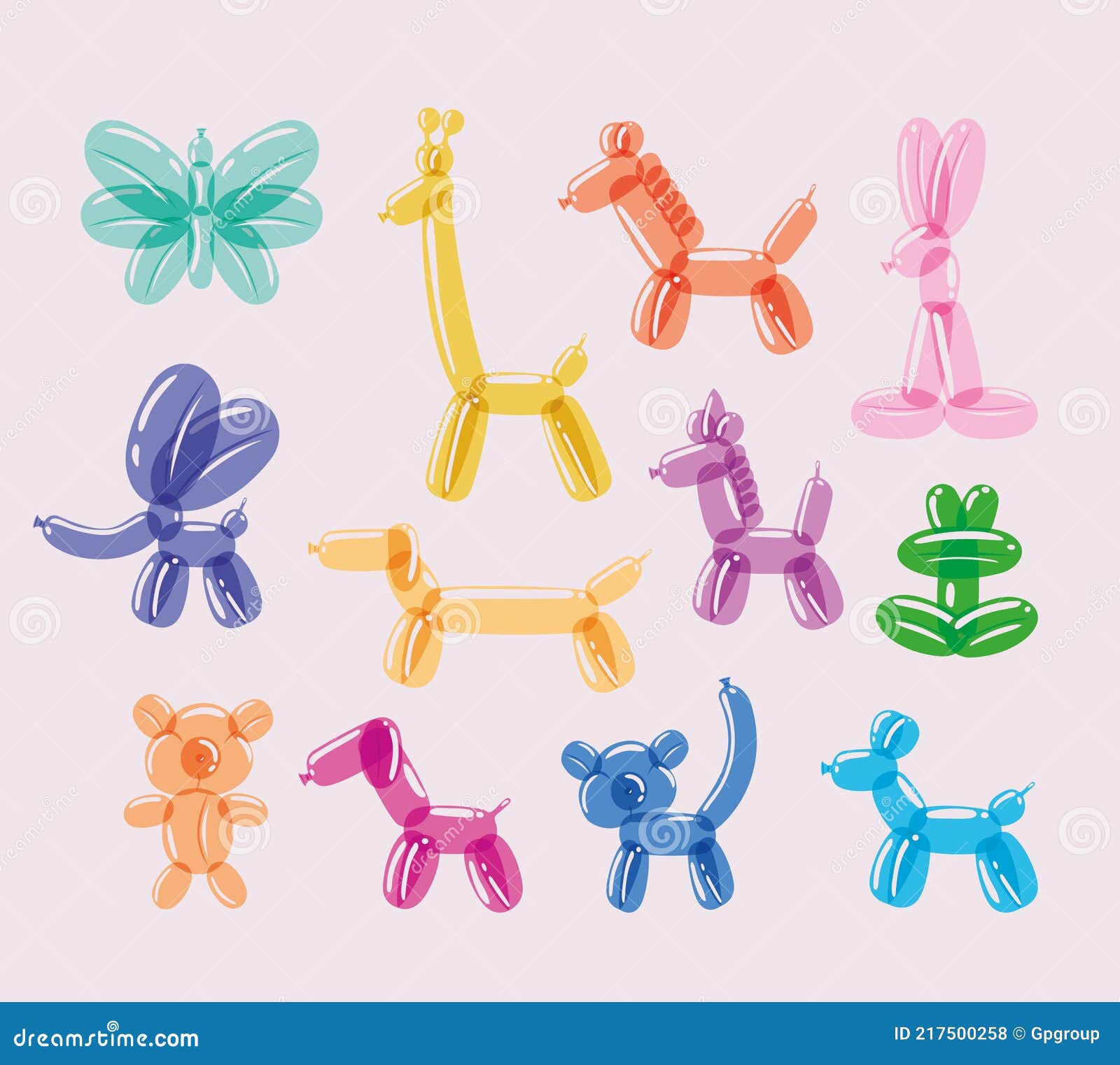 Balloons animals design stock vector. Illustration of horse - 217500258