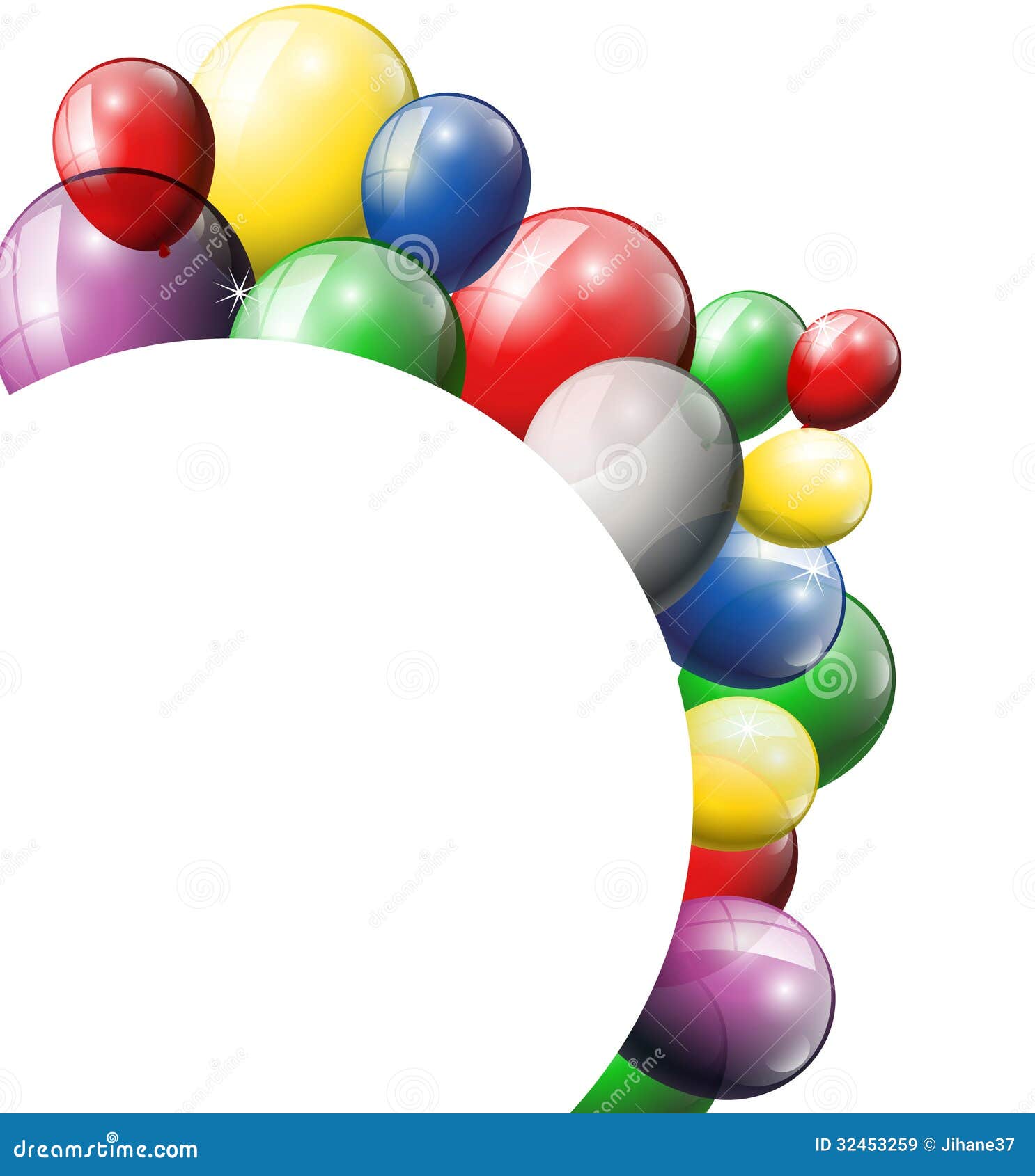 Balloons Background with Blank Sign for You Design Stock Illustration ...