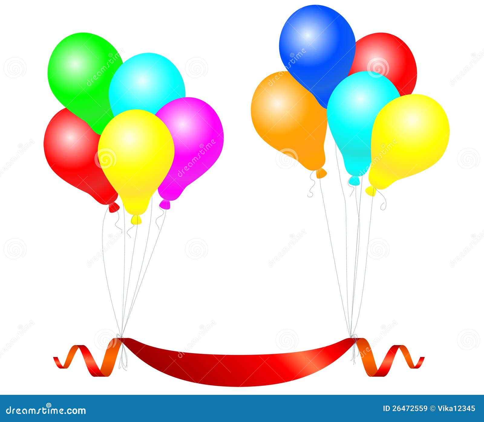Balloons with banner stock vector. Illustration of label - 26472559
