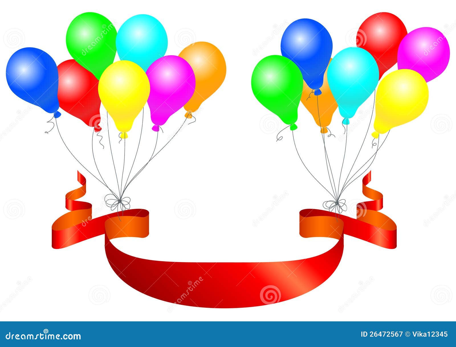Balloons with banner stock vector. Illustration of label - 26472567