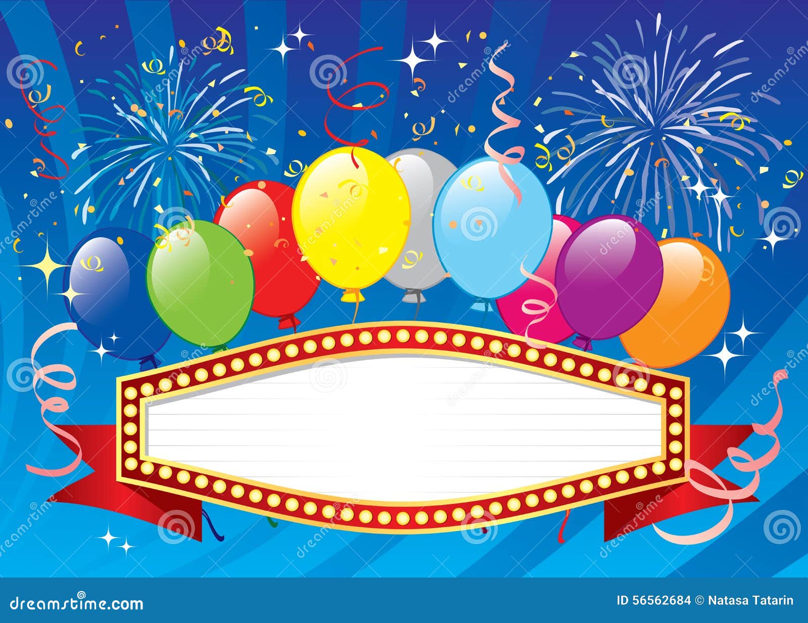 Balloons banner stock vector. Illustration of composition - 56562684